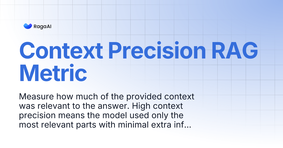 Context Precision RAG Metric | RagaAI