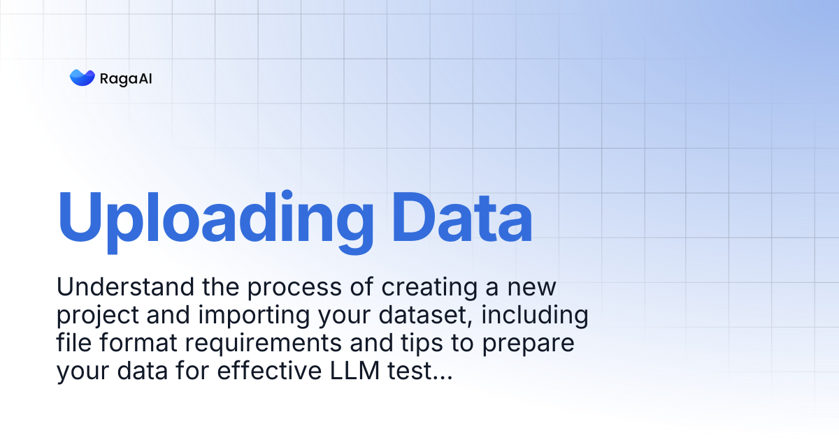 Uploading Data | RagaAI