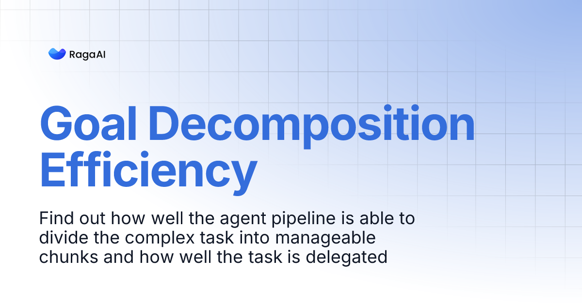 Goal Decomposition Efficiency | RagaAI