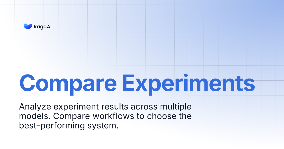 Compare Experiments | RagaAI